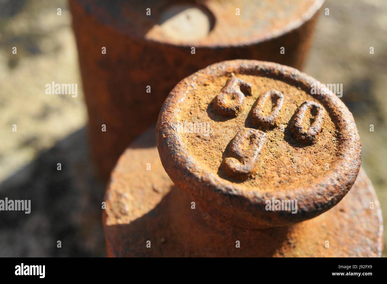 rust, scrap, weights, old, tones, closeup, stone, winter, brown ...