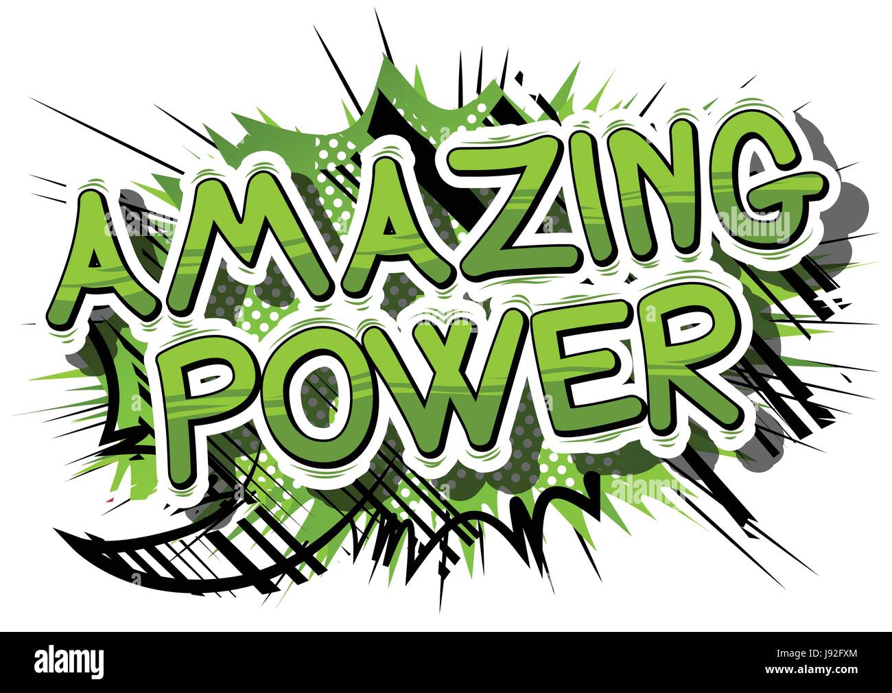 Amazing Power - Comic book style word on abstract background Stock ...