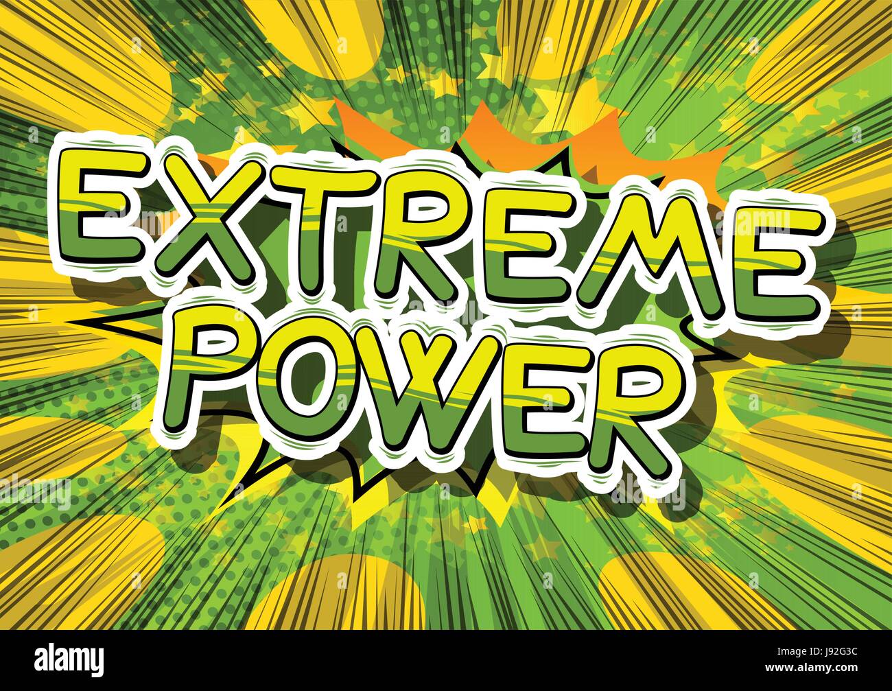 Extreme Power - Comic book style word on abstract background Stock ...