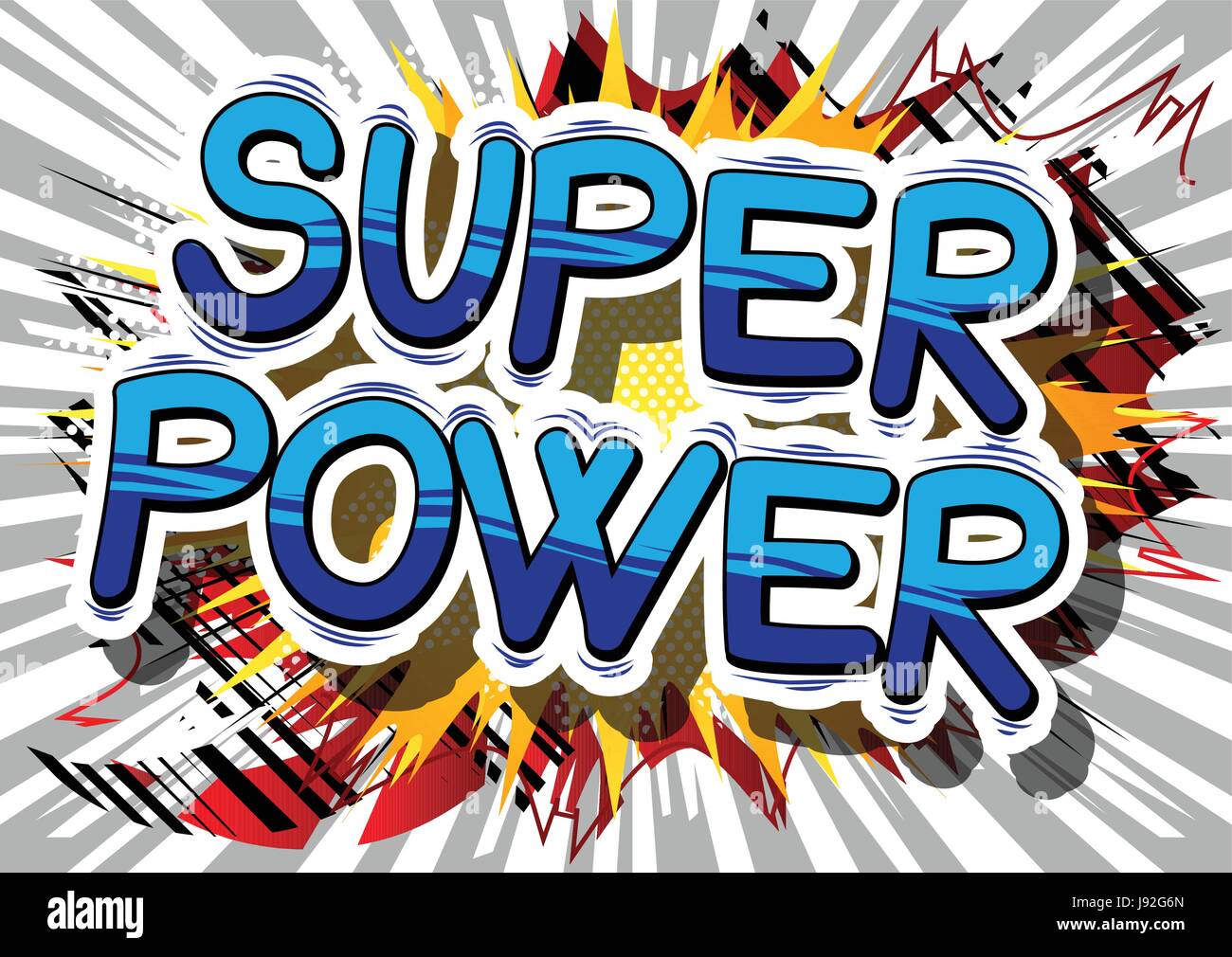 Super Power - Comic book style word on abstract background Stock Vector ...