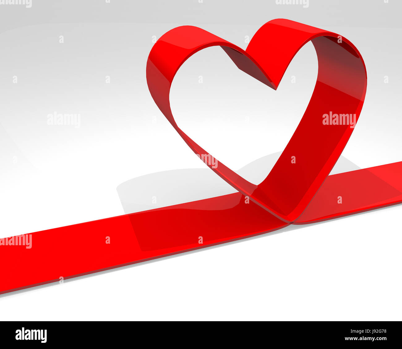 red heart shaped ribbon,3d image Stock Photo - Alamy