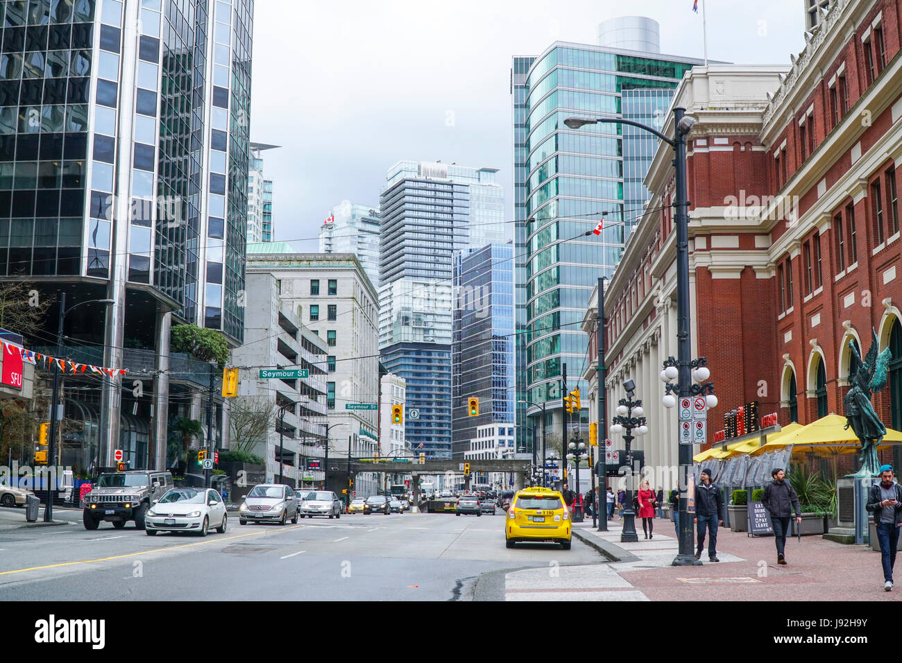 Beautiful street view in Vancouver downtown - CANADA Stock Photo - Alamy