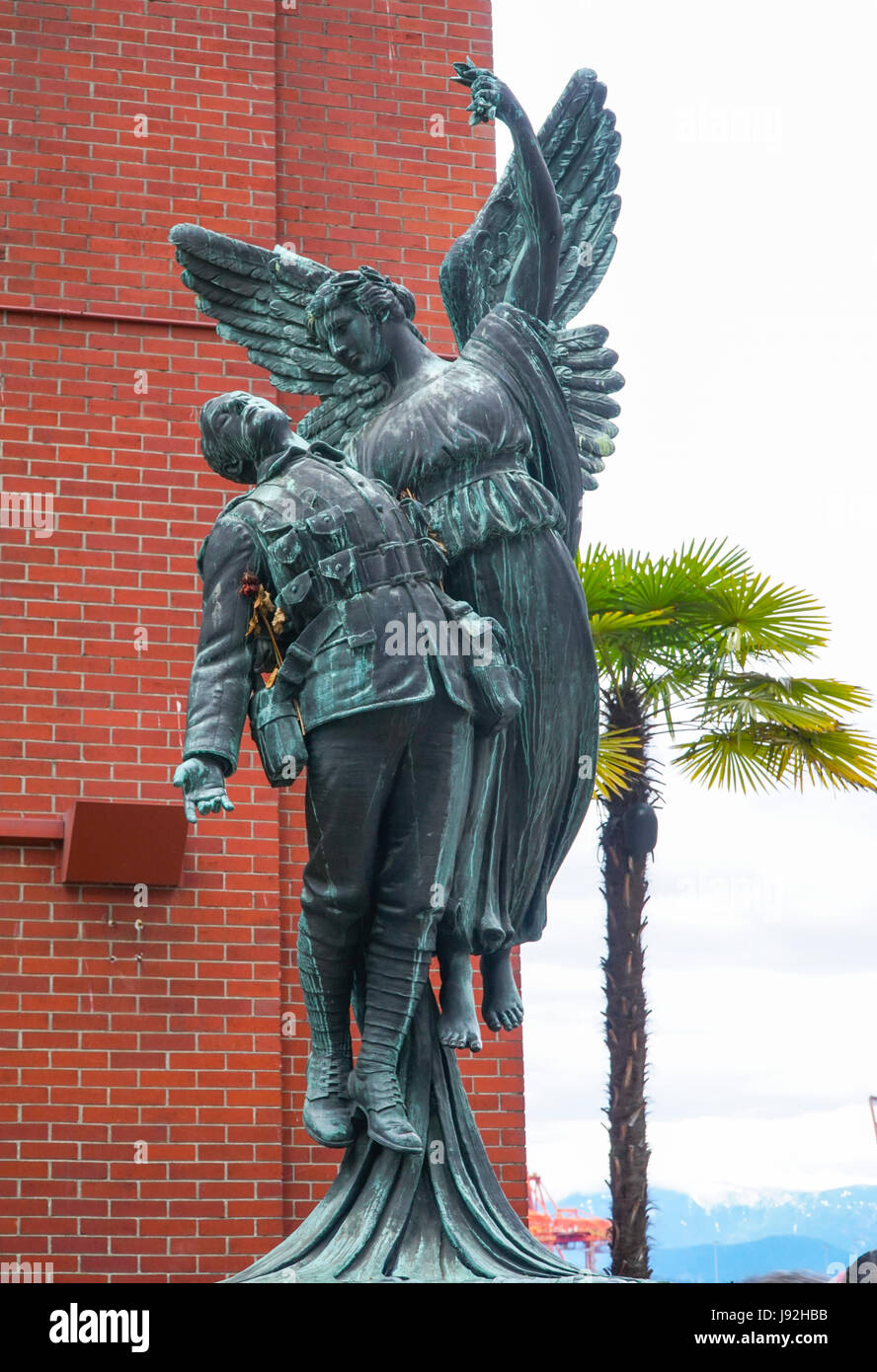 Copper statue of an angel in Vancouver - CANADA Stock Photo - Alamy