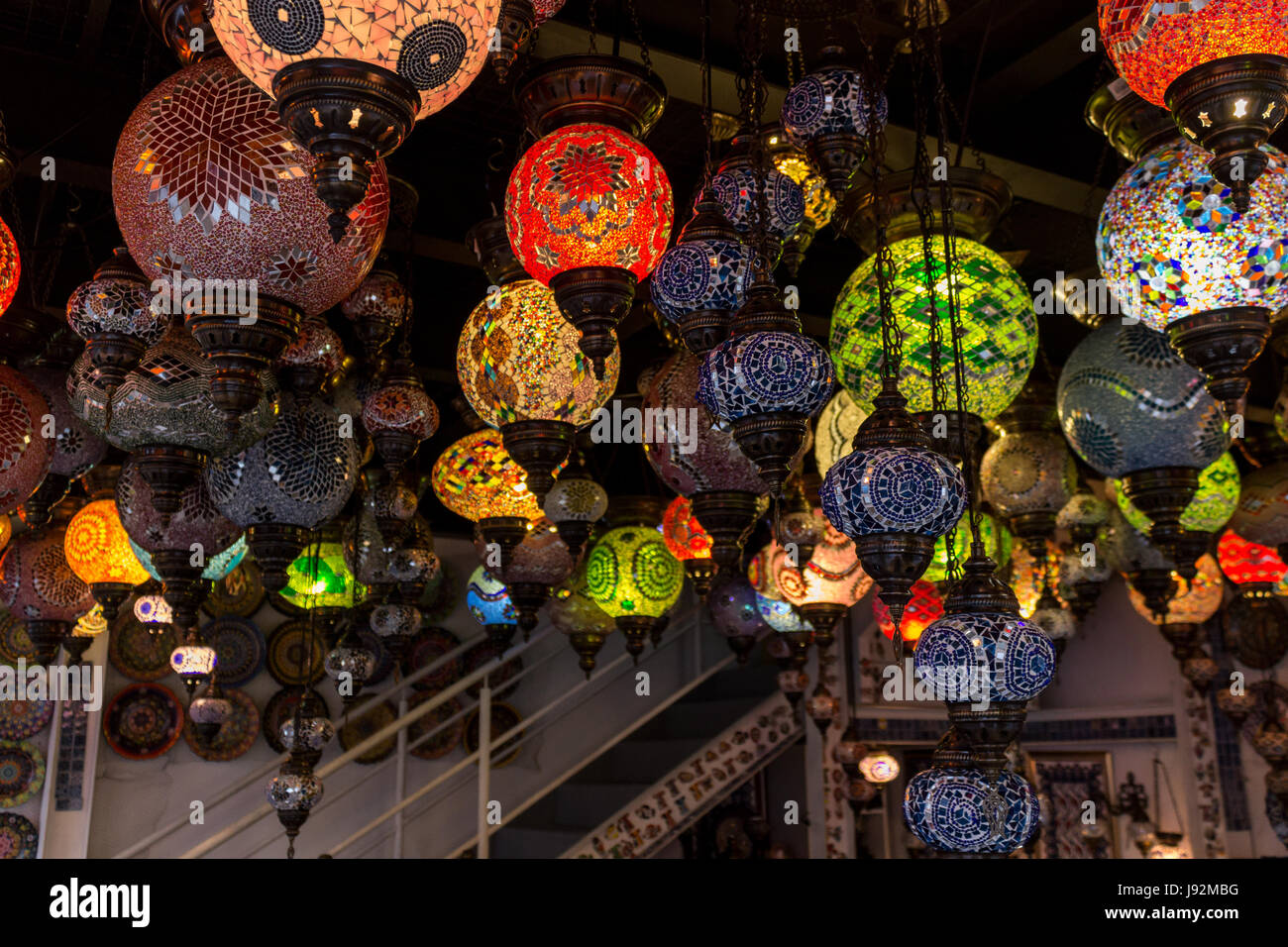 Brass hanging lamps hi-res stock photography and images - Alamy