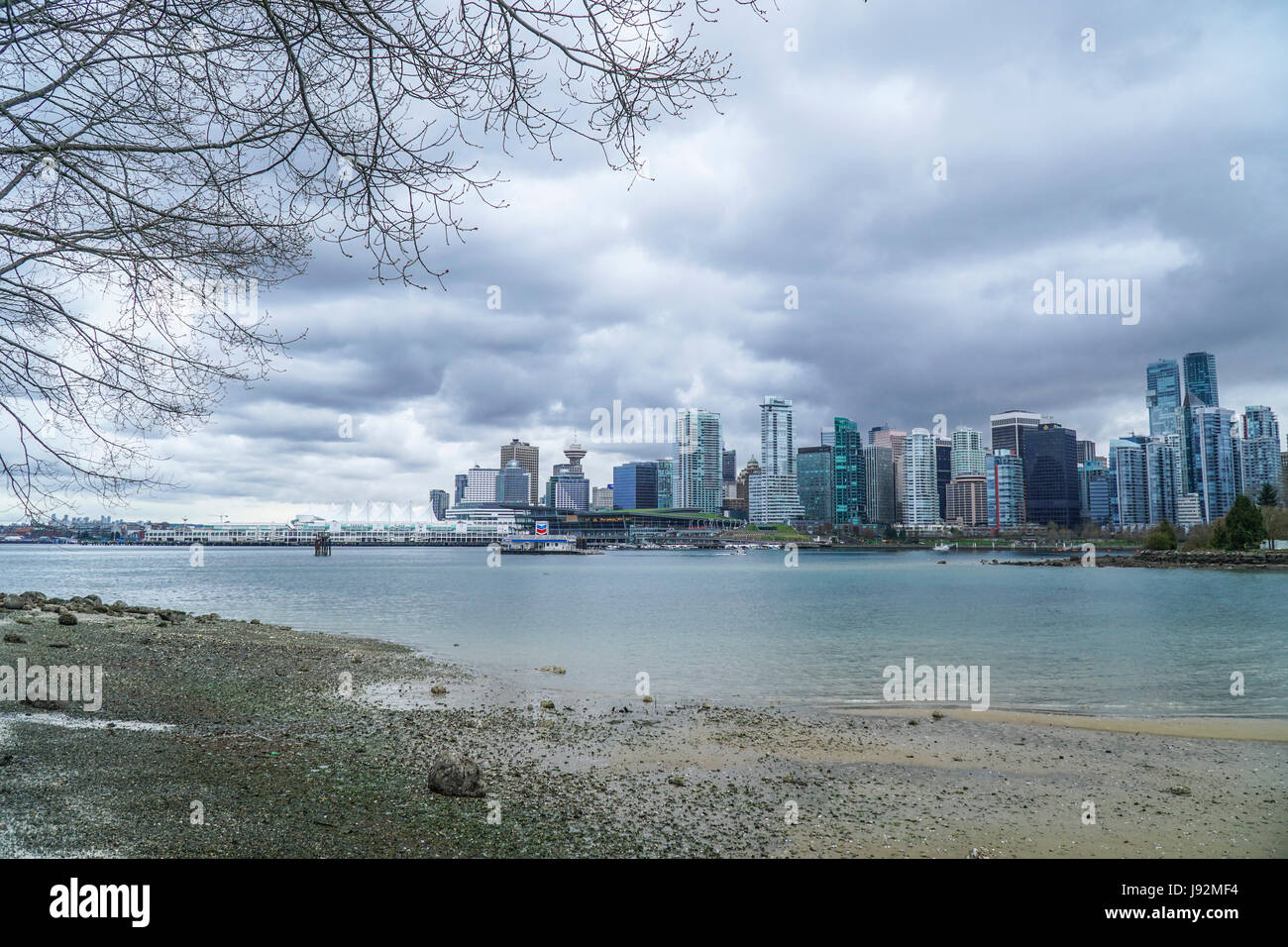 Wide angle shot over the skyline of Vancouver - amazing view from ...