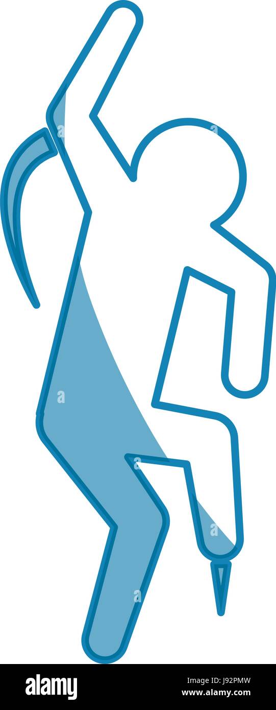 blue line pictogram man jumping up concept Stock Vector Image & Art - Alamy