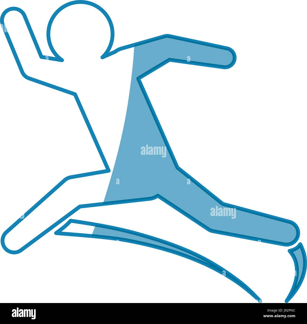 blue line pictogram man jumping up concept Stock Vector Image & Art - Alamy