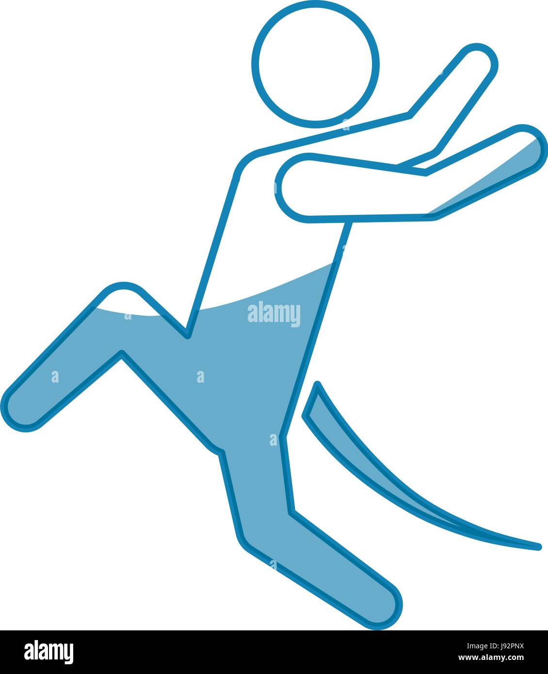 blue line pictogram man jumping up concept Stock Vector Image & Art - Alamy