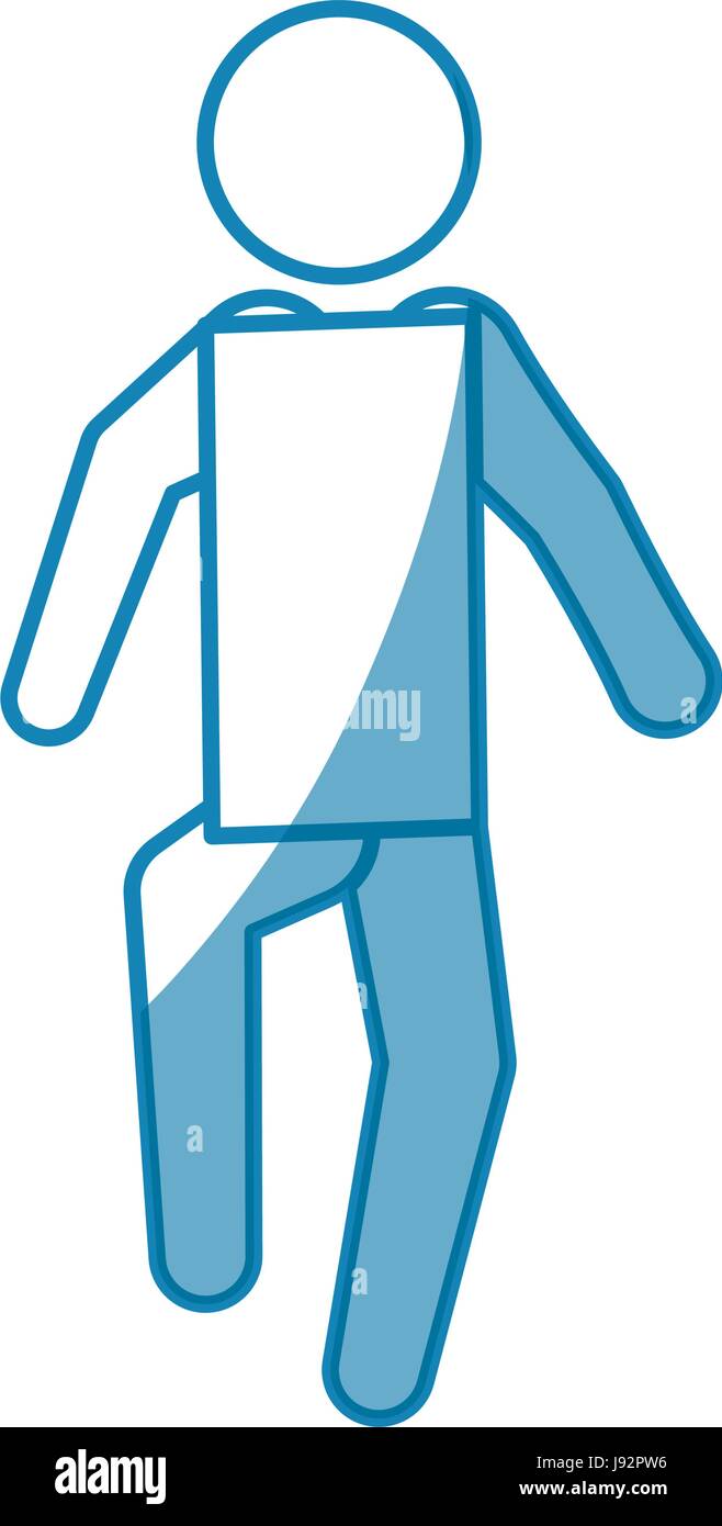 blue line pictogram man silhouette over white background Stock Vector ...