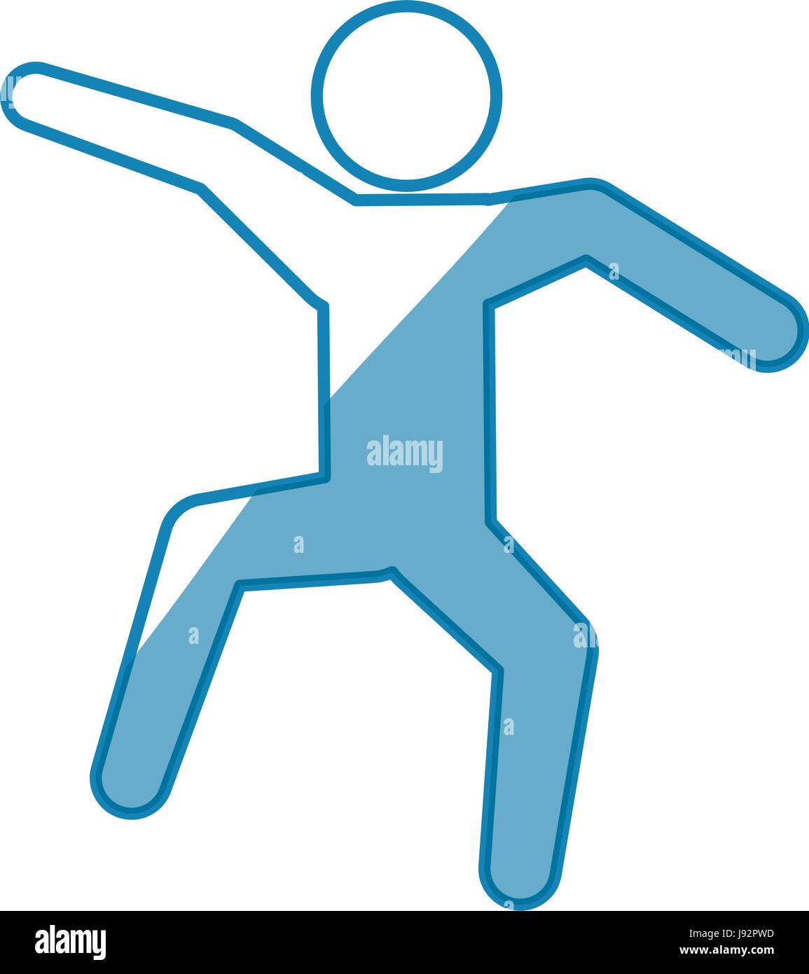 blue line pictogram man jumping up concept Stock Vector Image & Art - Alamy