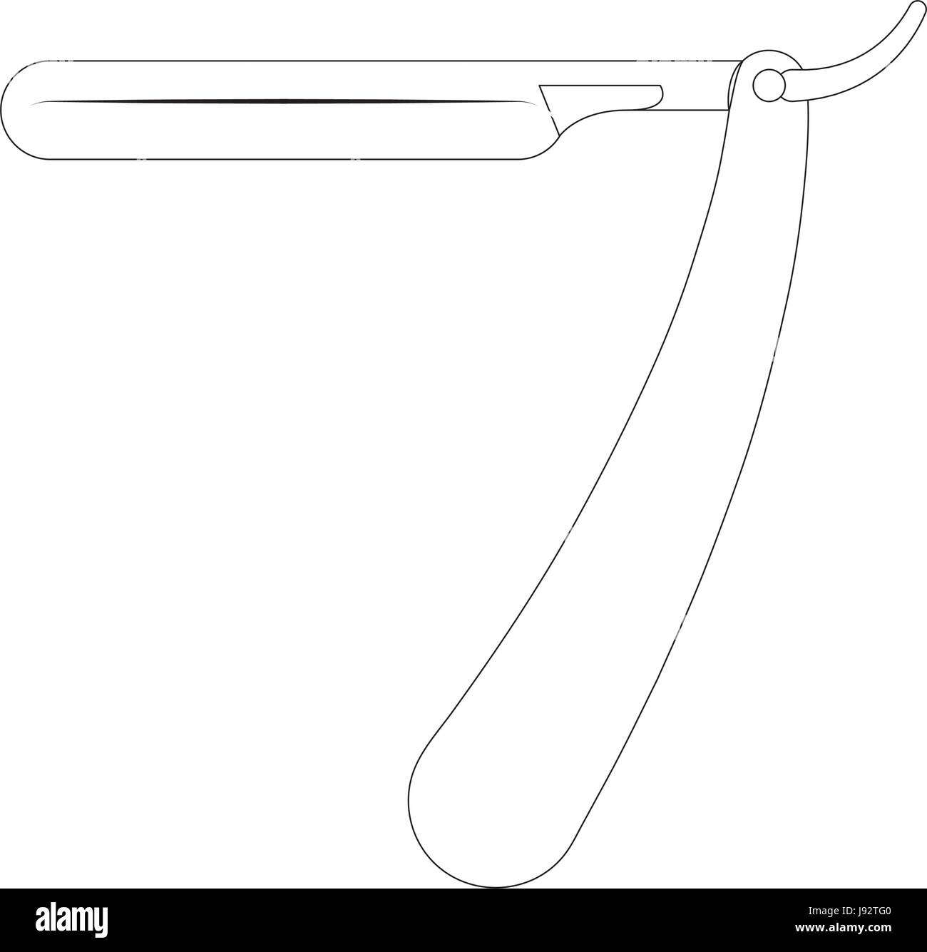 Vintage shaving razor illustration Black and White Stock Photos ...