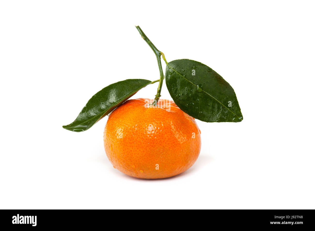 mandarin with leaf Stock Photo - Alamy