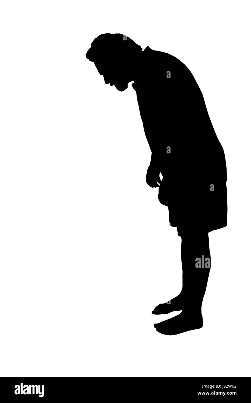 Man Standing Silhouette Side View
