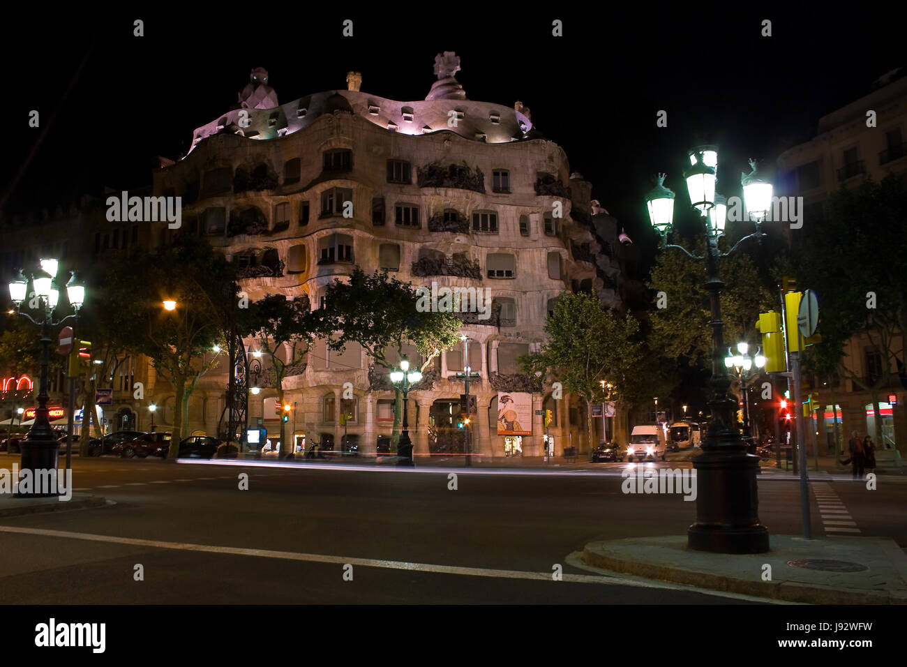house, building, stone, night, nighttime, lights, sculpture, black ...