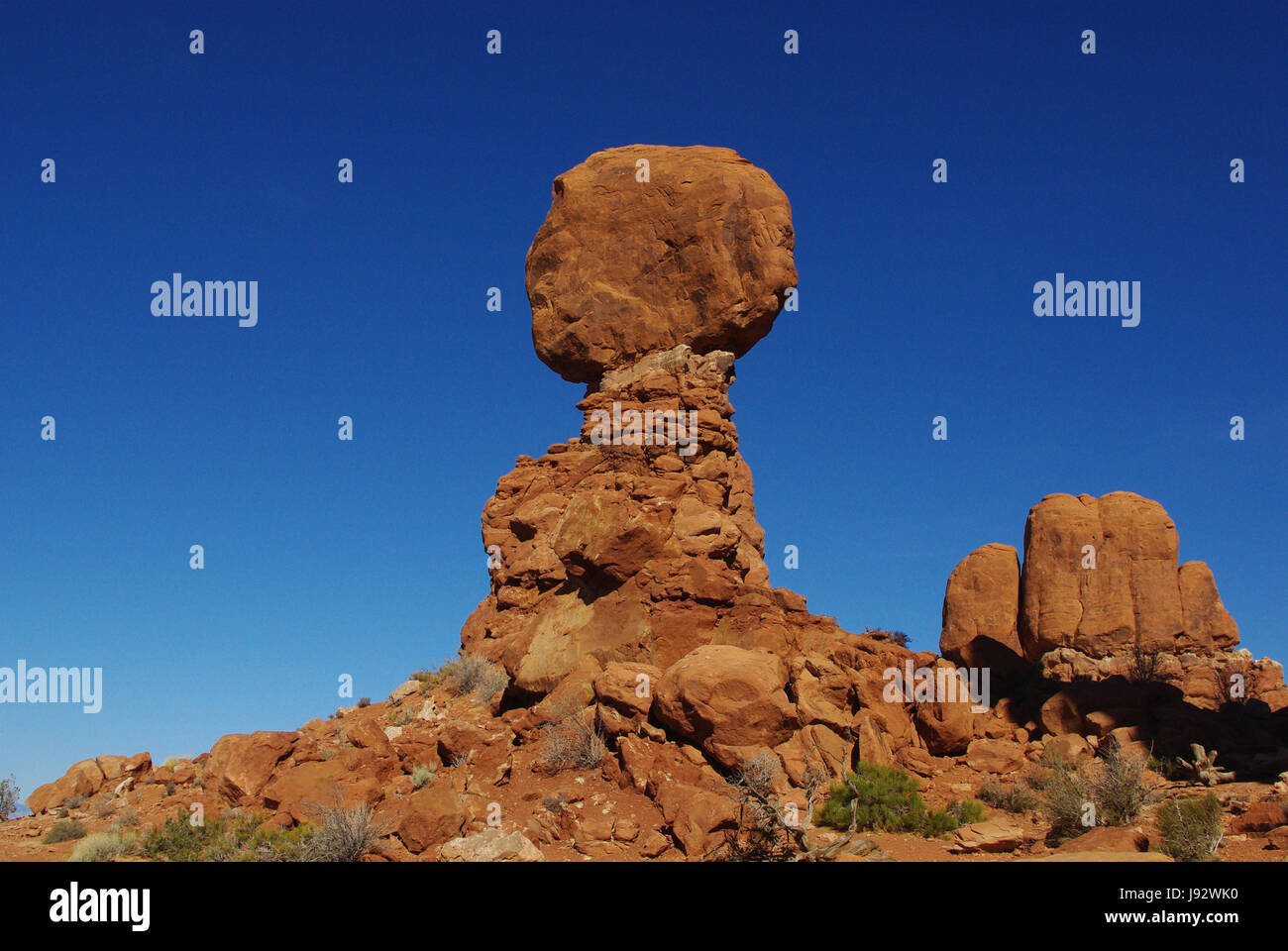 blue, stone, desert, wasteland, formation, rock, firmament, sky, blue ...