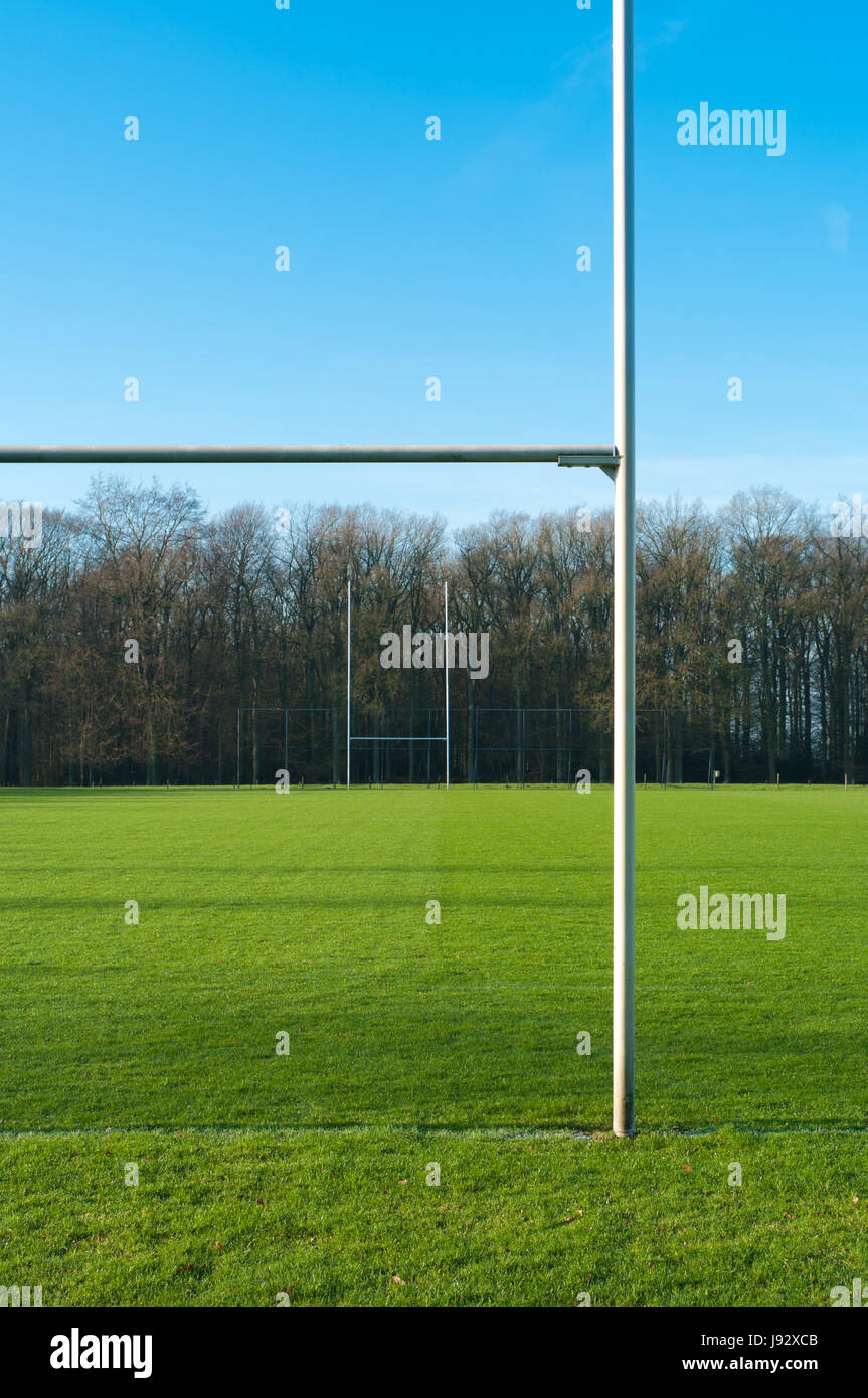 Rugby ball and post and kick hi-res stock photography and images - Alamy