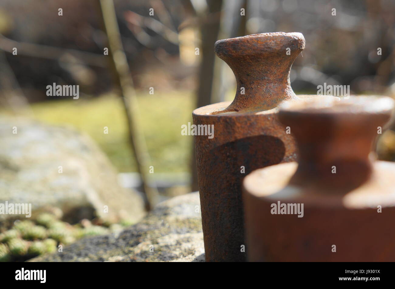 rust, scrap, weights, old, tones, closeup, stone, winter, brown ...