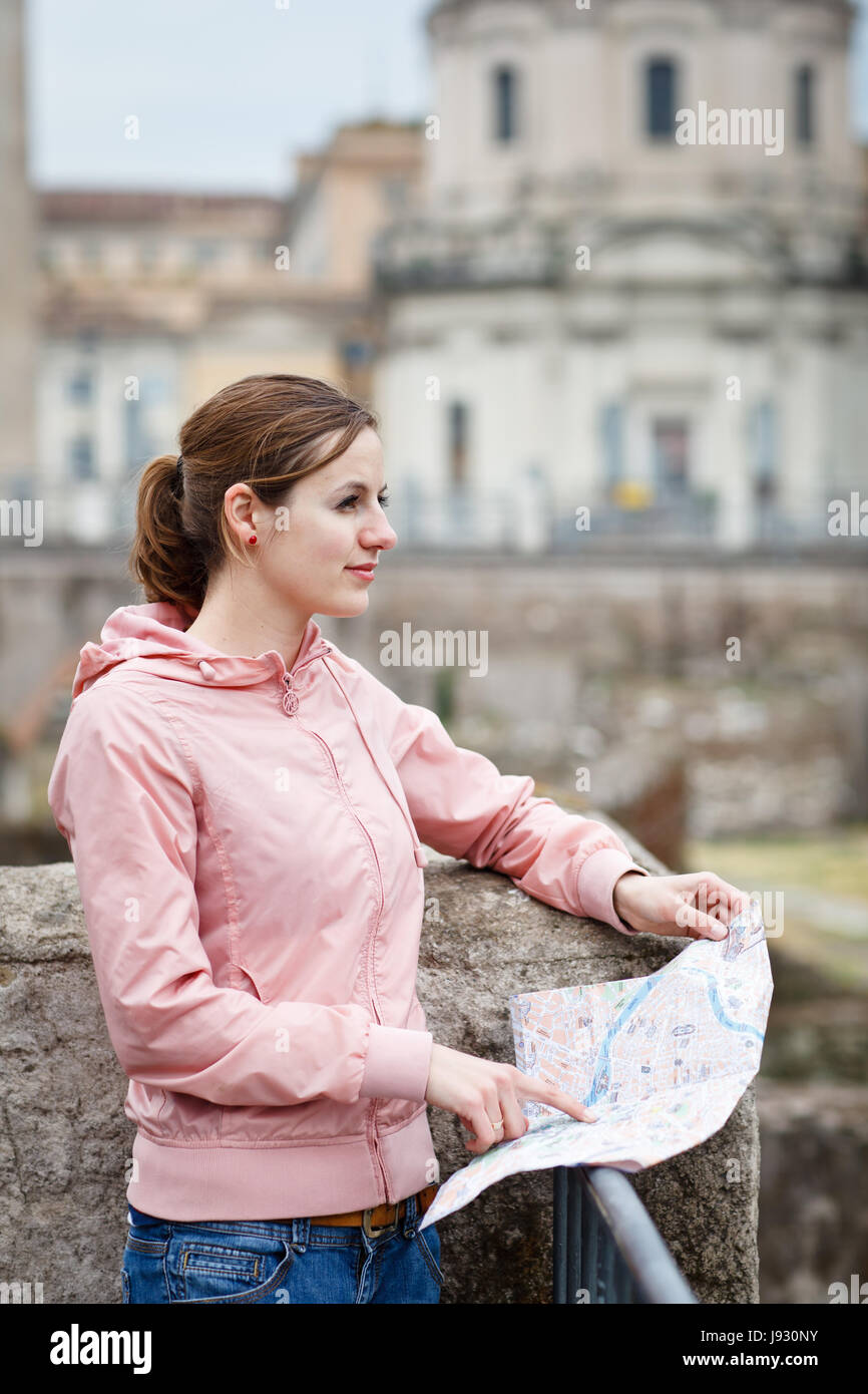 woman, travel, tourism, europe, sightseeing, Rome, roma, tourist, italy ...