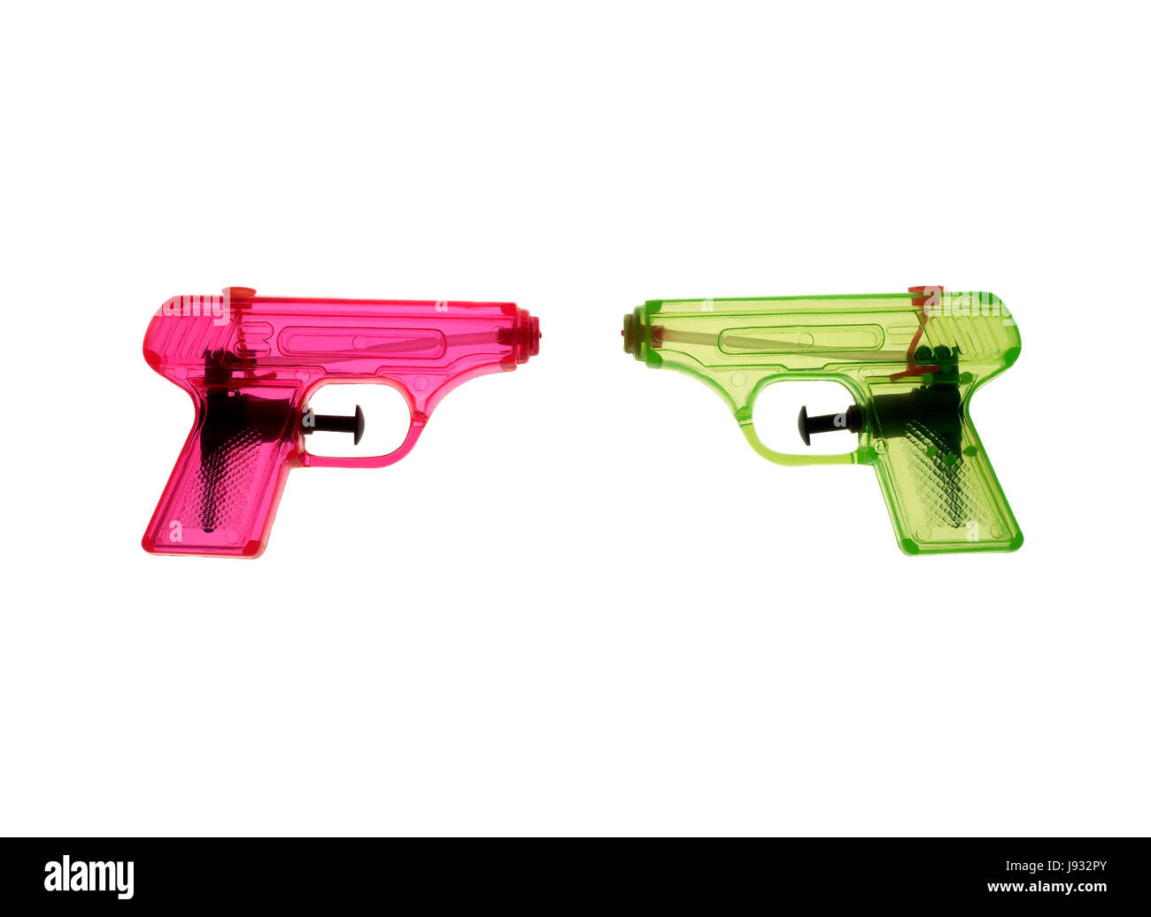 isolated, toy, handle, plastic, synthetic material, translucent, gun ...