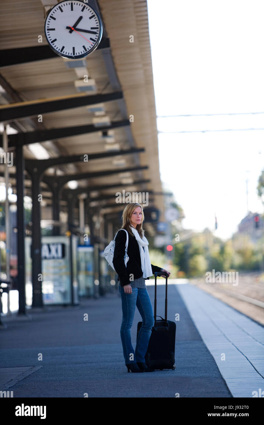 wait, waiting, station, railway, locomotive, train, engine, rolling ...