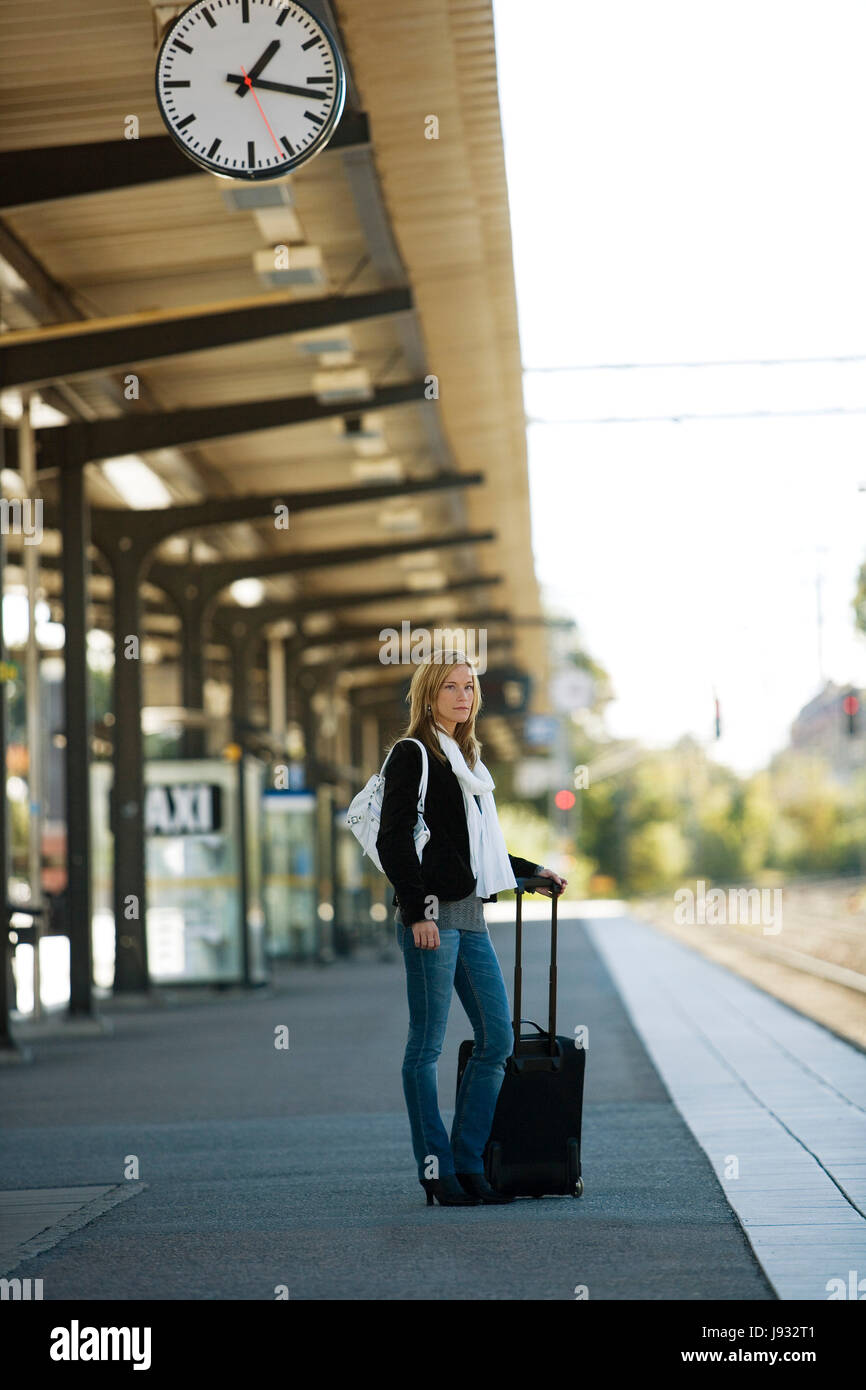 wait, waiting, station, railway, locomotive, train, engine, rolling ...