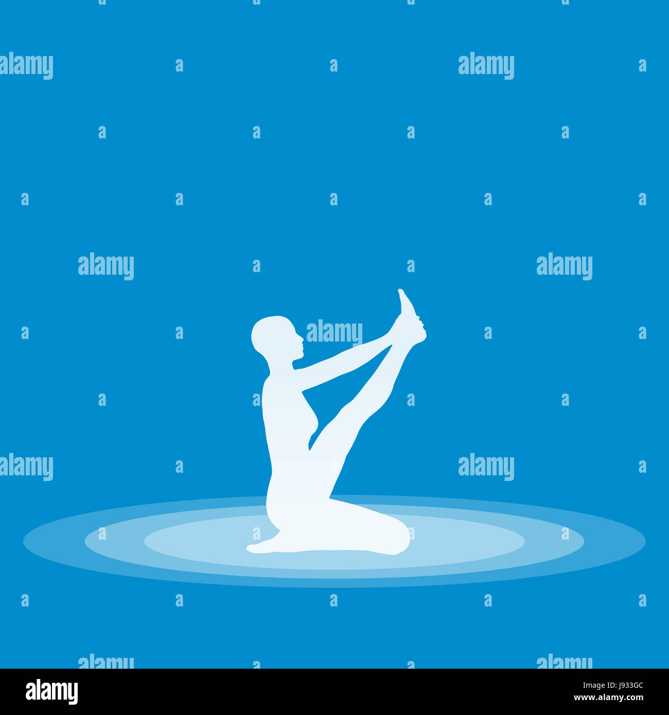 yoga pose symbol - blue 05 Stock Photo - Alamy