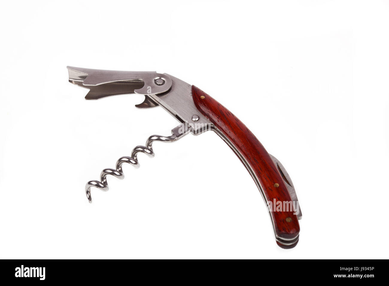 corkscrew opened in front of white background Stock Photo - Alamy