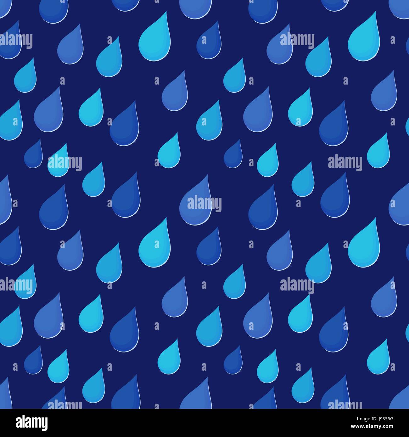 Rain drops falling obliquely, stylised seamless vector illustration in ...