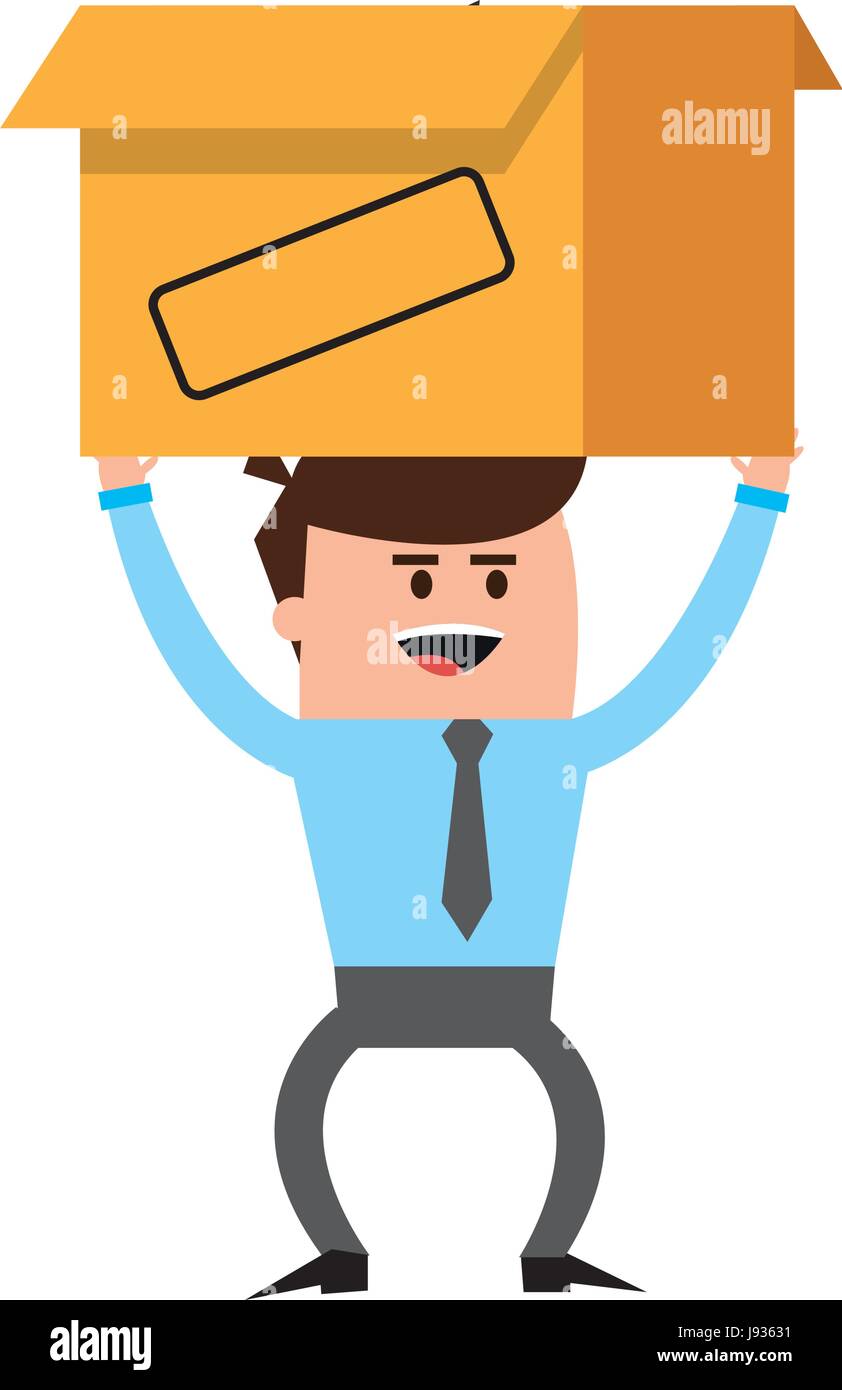 Man carrying a big box Stock Vector Images - Alamy