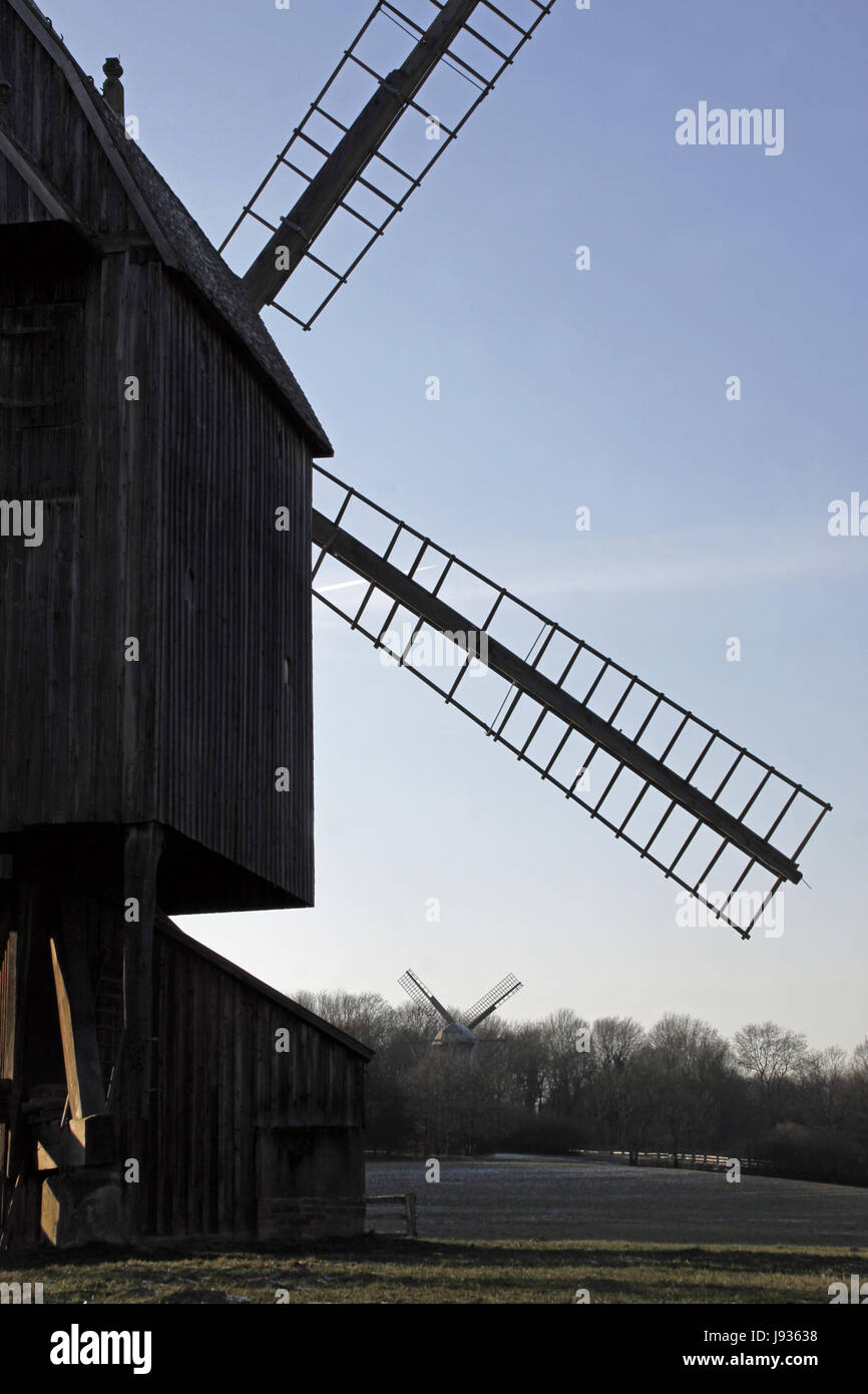 wing, windmill, mill, woodwork, historical, winter, cold, wing ...