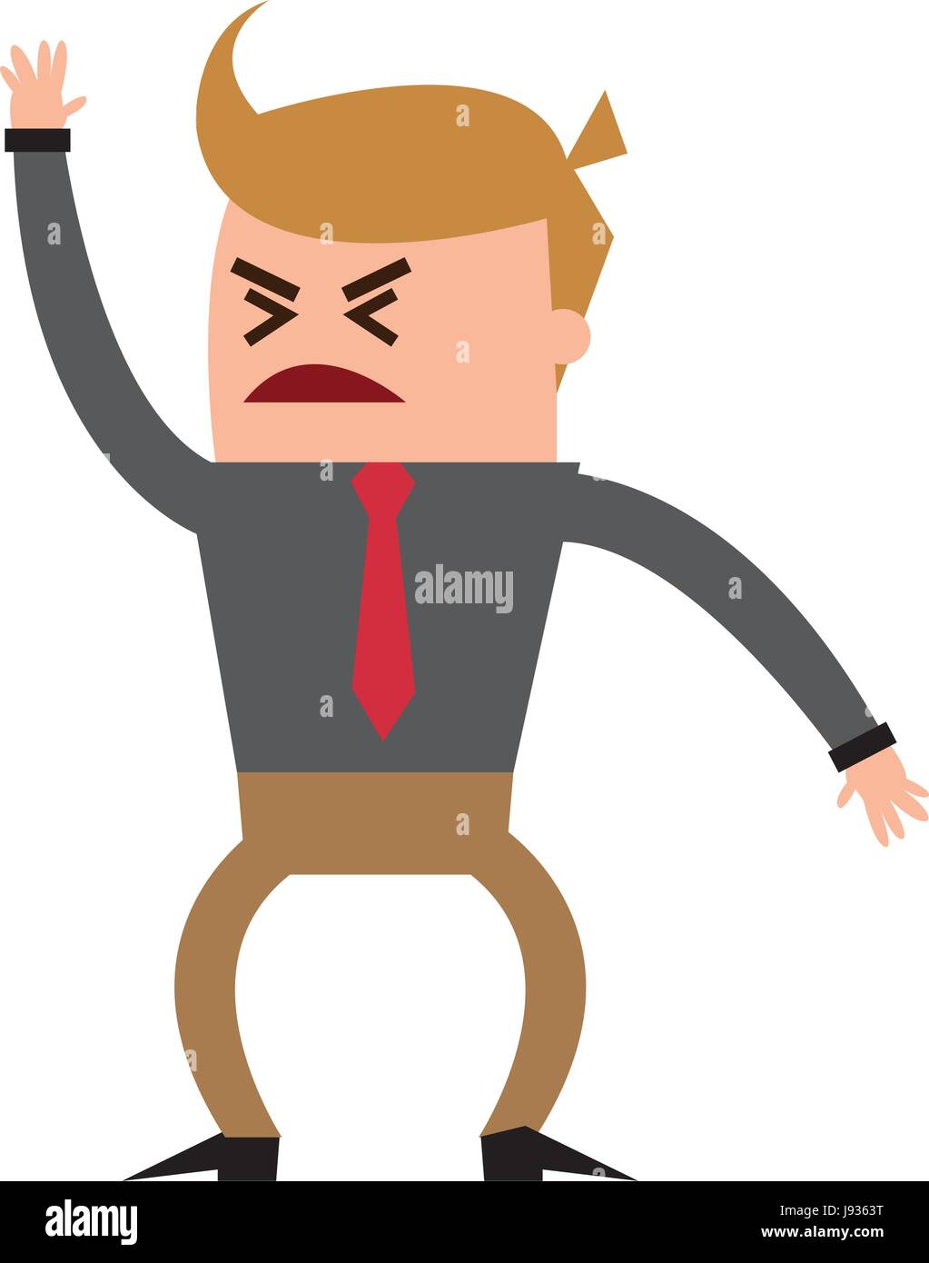 cartoon man business office worker angry Stock Vector Image & Art - Alamy