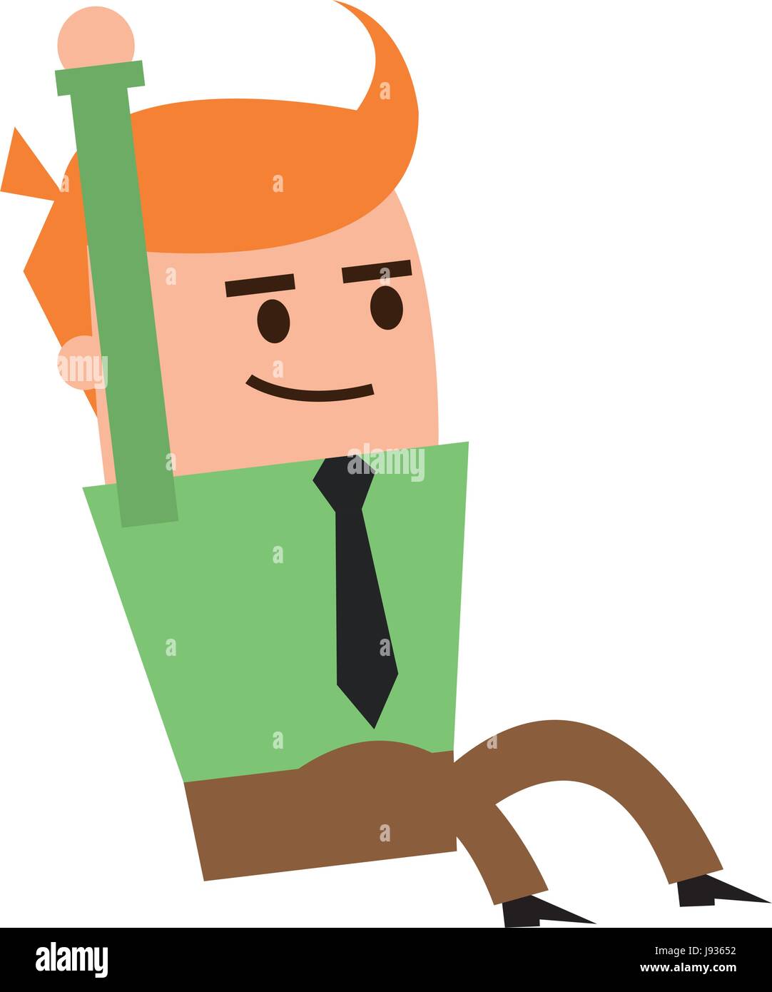 cartoon man business sitting image Stock Vector Image & Art - Alamy