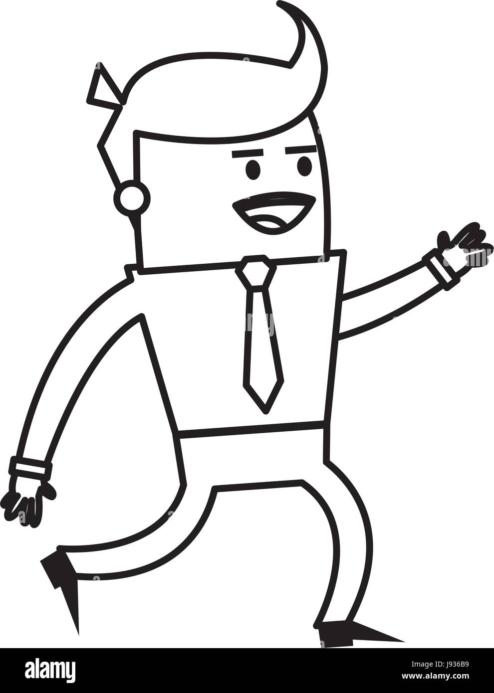 running man businessman cartoon excited happy successful leader Stock ...