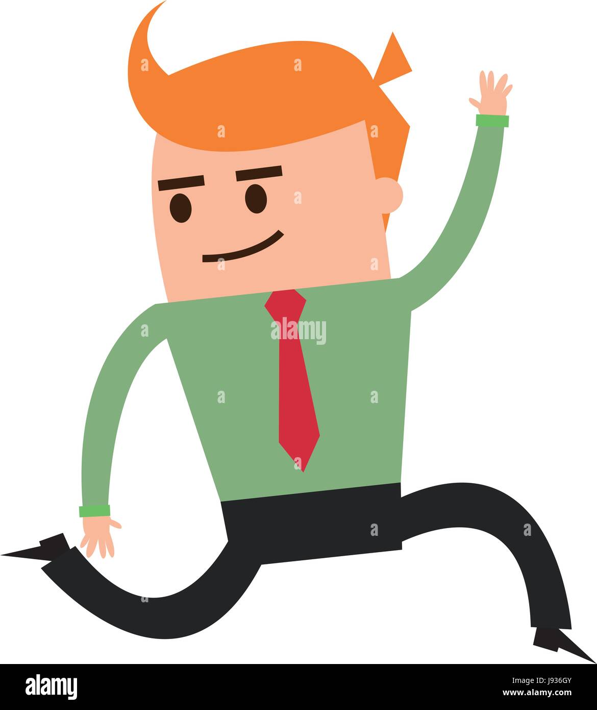 running man businessman cartoon excited happy successful leader Stock ...