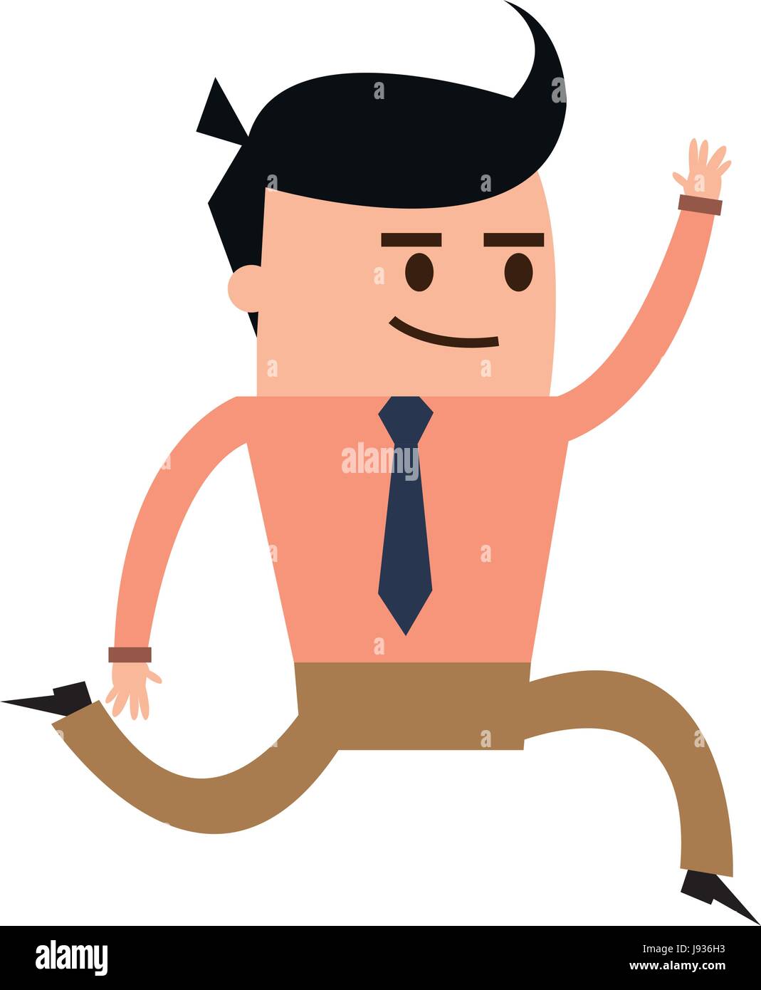 running man businessman cartoon excited happy successful leader Stock ...