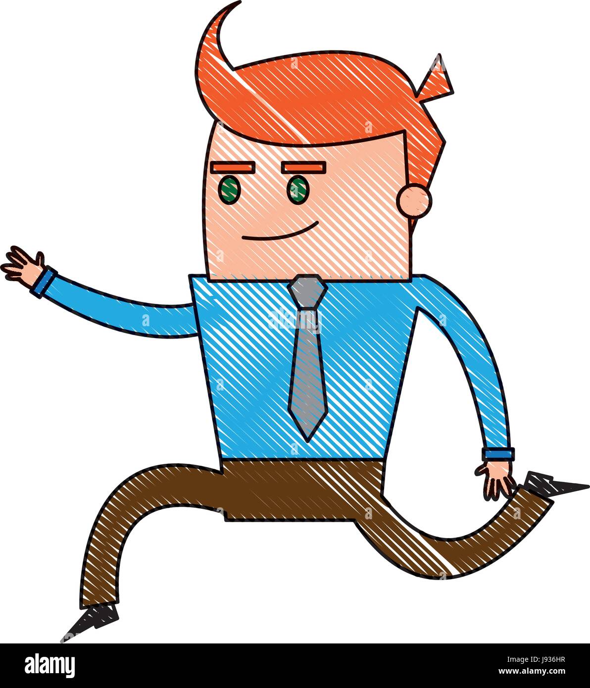 running man businessman cartoon excited happy successful leader Stock ...