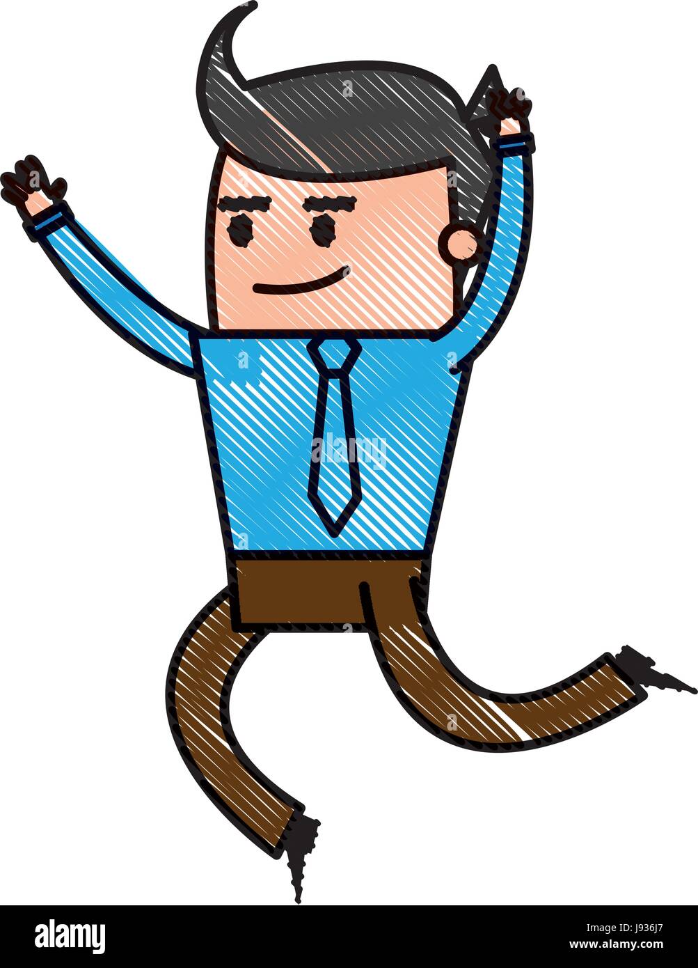 character successful business man cartoon happy Stock Vector Image ...