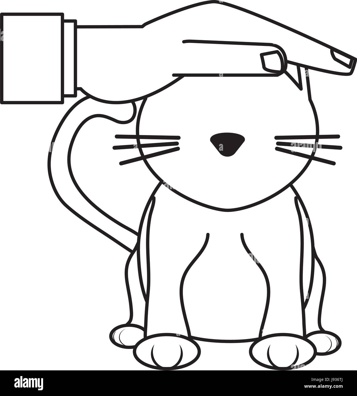 hand pet cat protection health care animal Stock Vector Image & Art - Alamy