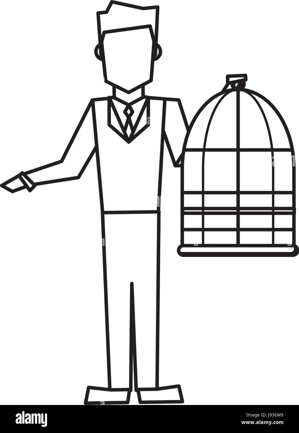 Man holding empty bird cage hi-res stock photography and images - Alamy