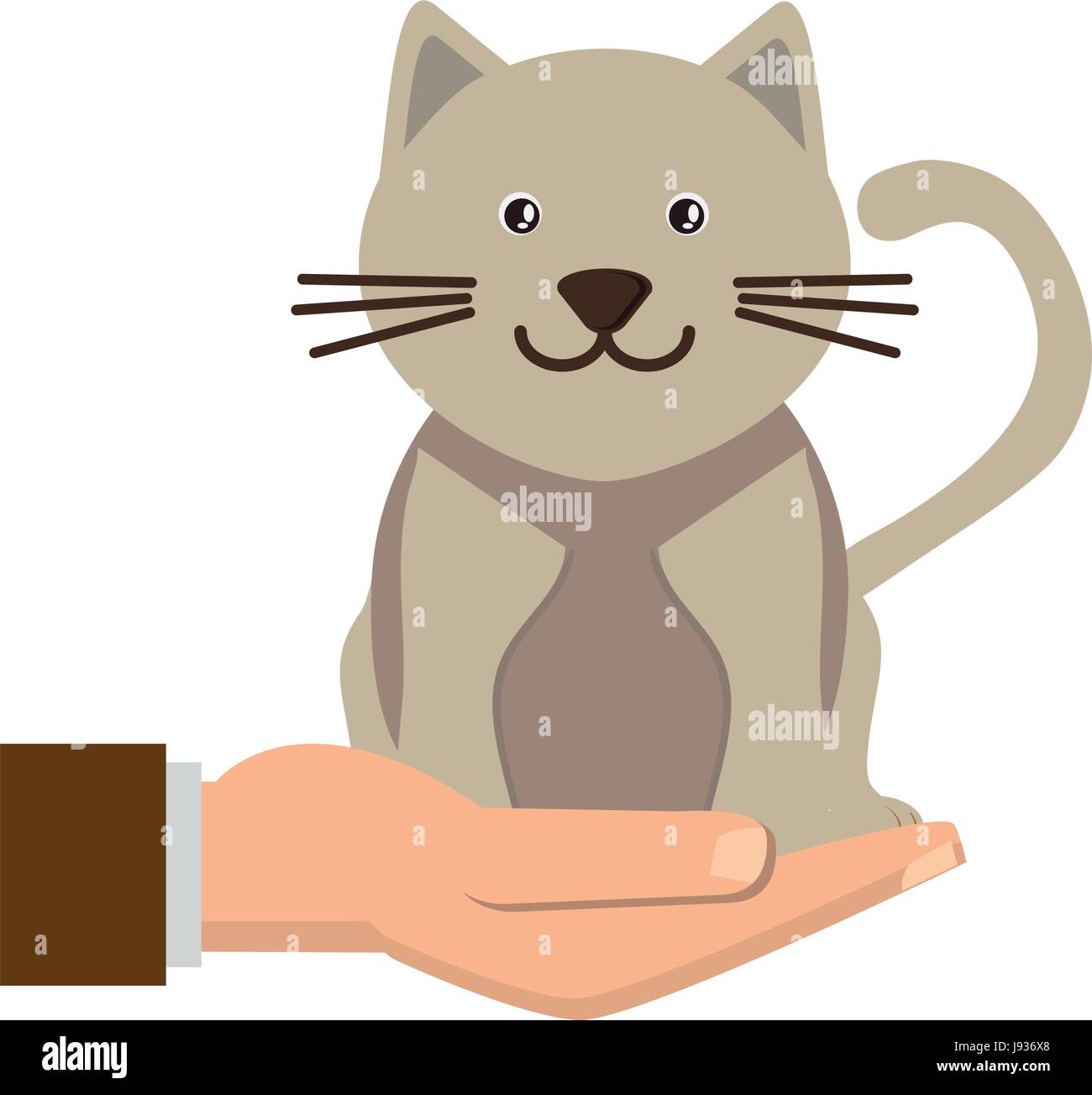 hand holding cat symbol animal protection concept Stock Vector Image ...