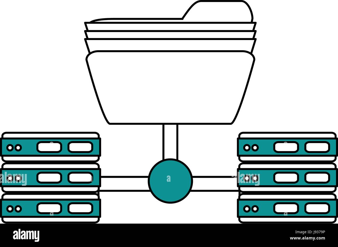 Servers network vector line Stock Vector Images - Alamy