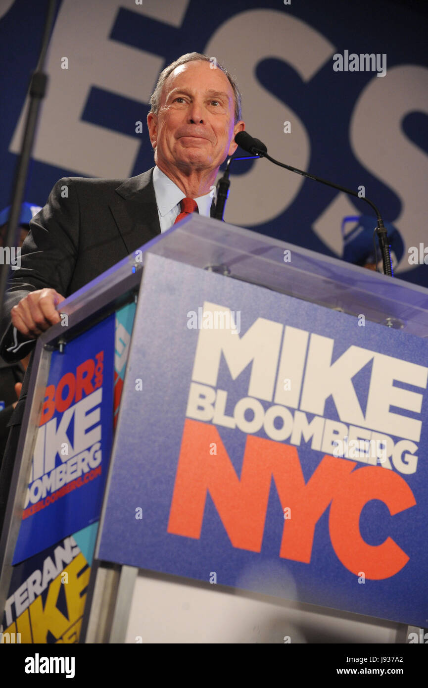 New York City Mayor Michael Bloomberg speaks to supporters as he ...
