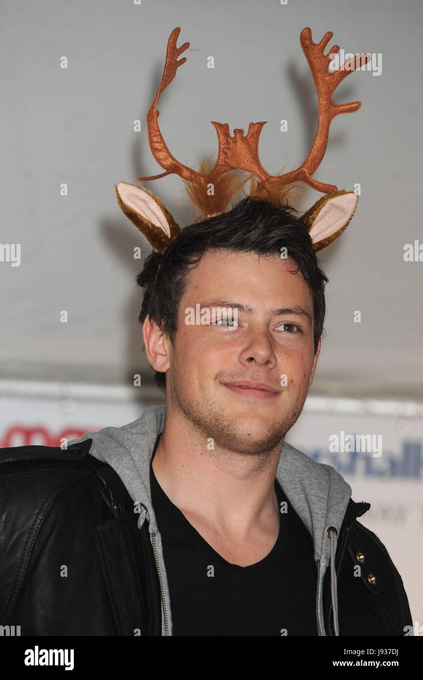 Cory Monteith at the 'Carol-Oke' Contest at Bryant Park in New York ...