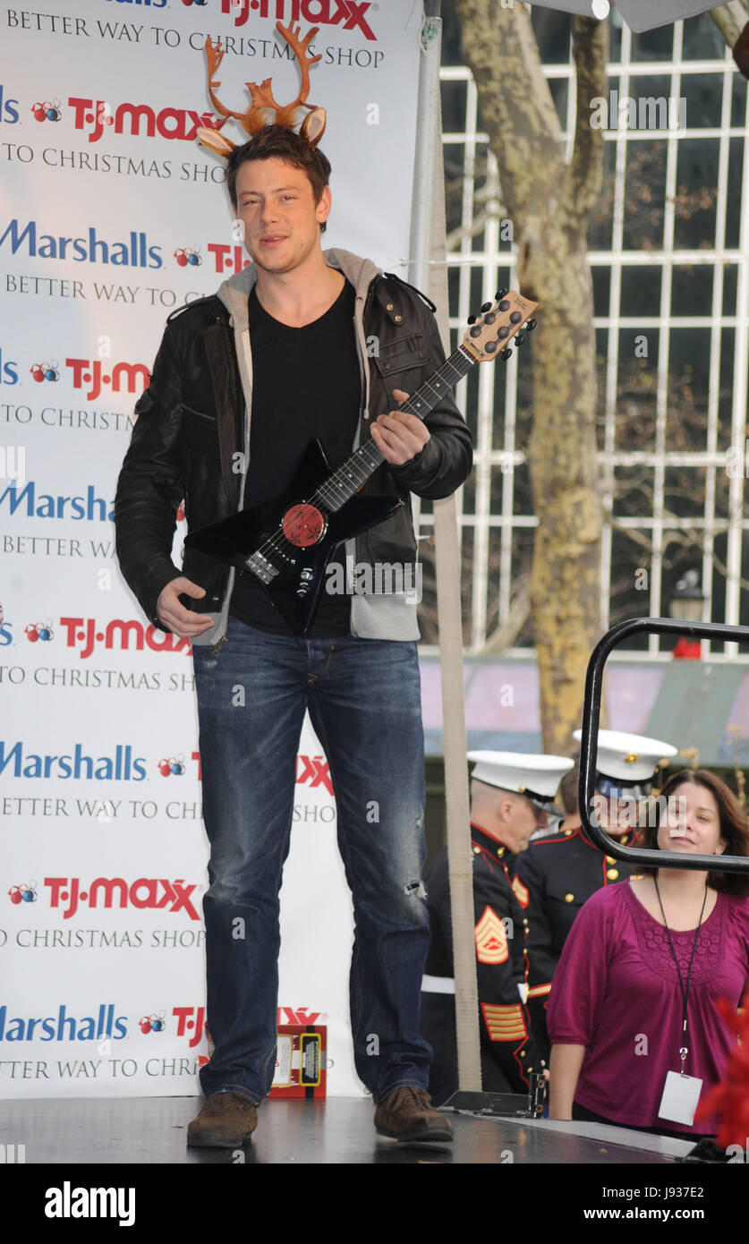 Cory Monteith at the 'Carol-Oke' Contest at Bryant Park in New York ...