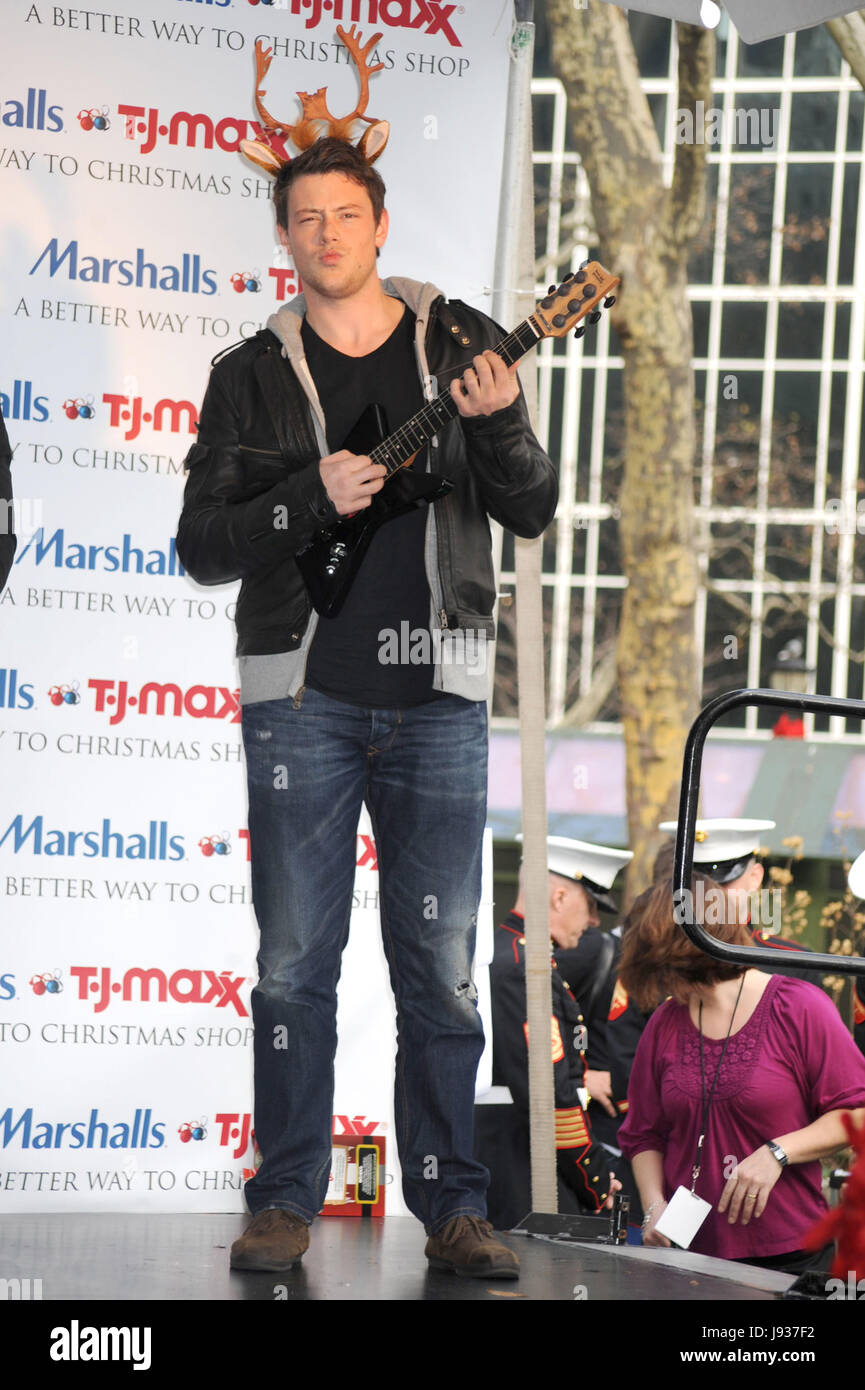 Cory Monteith at the 'Carol-Oke' Contest at Bryant Park in New York ...