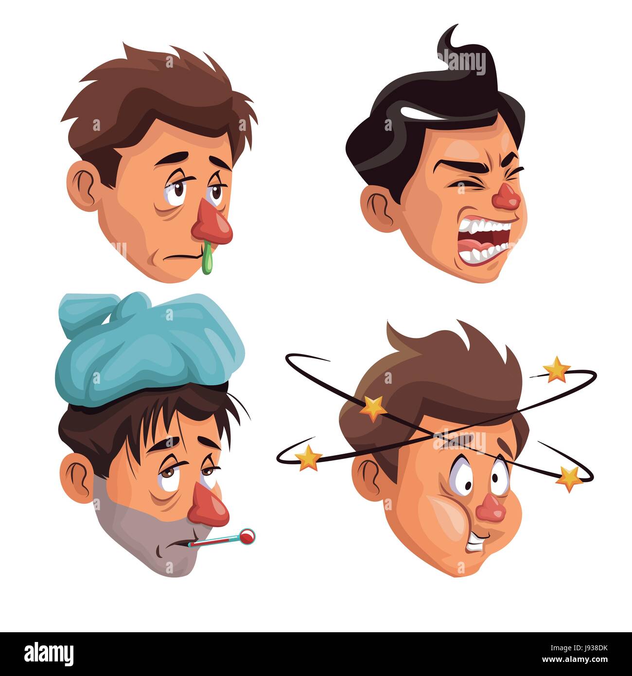 white background set faces sick people Stock Vector Image & Art - Alamy