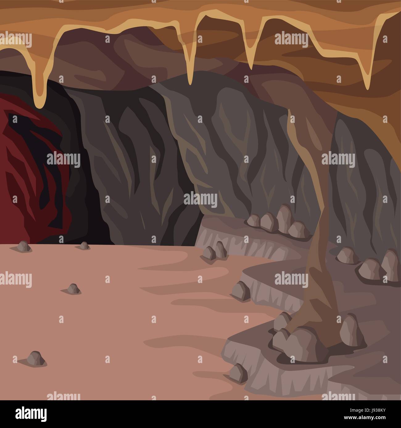 Cave interior background in deep mountain Stock Vector Image & Art - Alamy