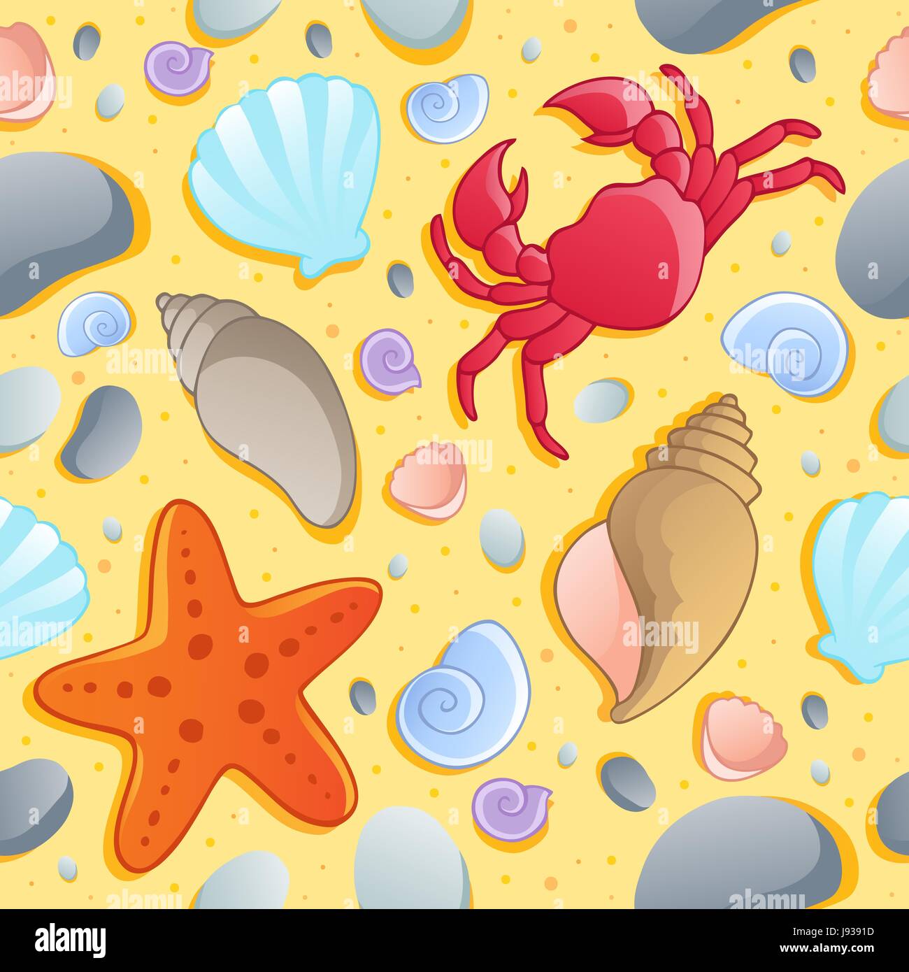 beach, seaside, the beach, seashore, coast, seamless, thematic ...