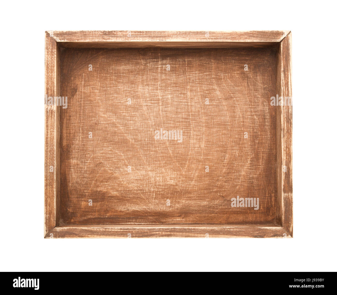Empty wooden box isolated on white Stock Photo - Alamy