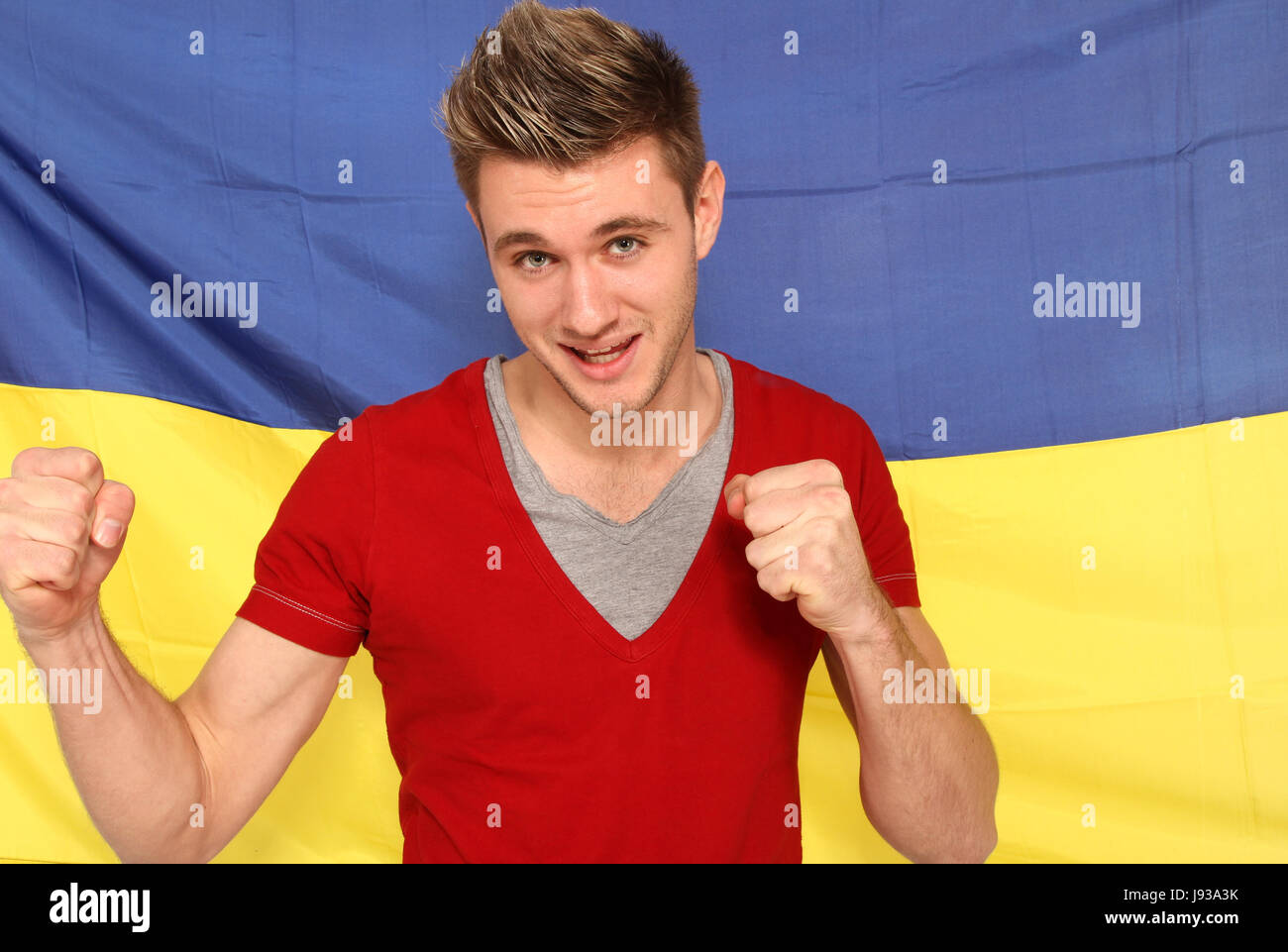 fan with flag Stock Photo - Alamy